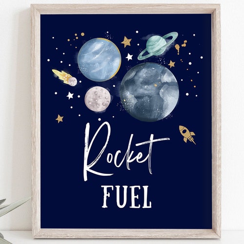 Rocket Fuel Space Party Sign Outer Space Birthday Sign Galaxy - Etsy
