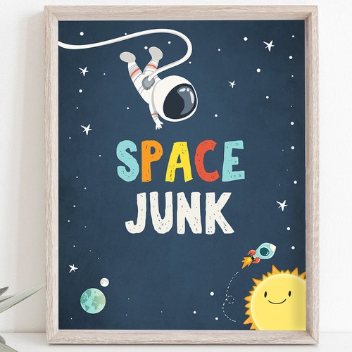 Editable Outer Space Custom Sign Astronaut Birthday Party | Etsy