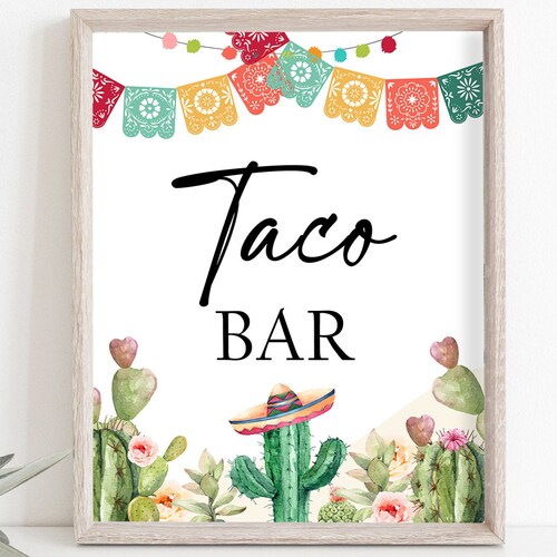 Fiesta Taco Bar Sign Fiesta Theme Bridal Shower Baby Shower - Etsy
