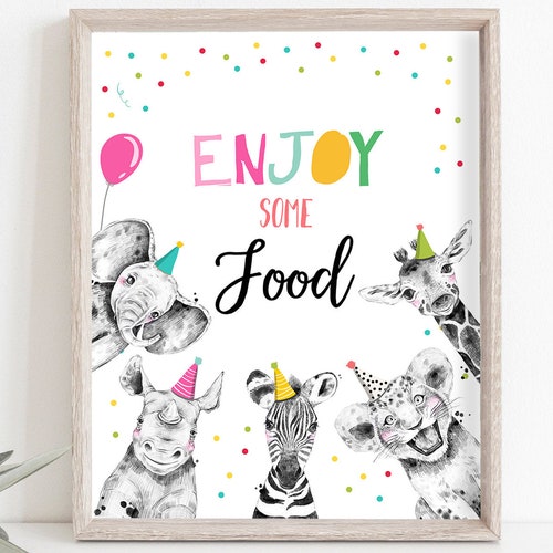 Enjoy Some Food Birthday Sign Party Food Table Bar Snacks Wild - Etsy