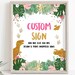 Editable Custom Sign Dinosaurs Dino Sign Birthday Decor Animals Table ...