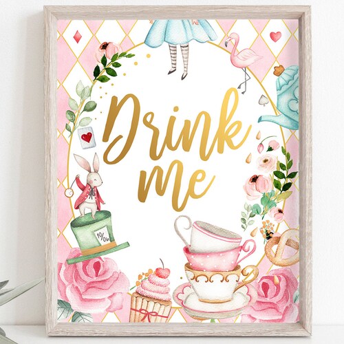 Alice in Wonderland Party Signs Drink Me Sign Eat Me Sign - Etsy