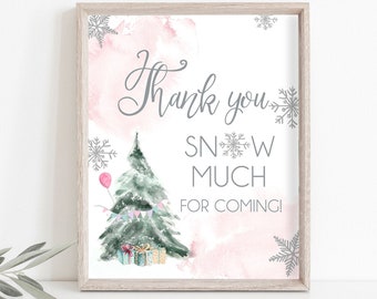 Thank You Snow Much Sign Printable Winter Onederland - Etsy