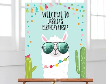 A Whole Llama Fun Welcome Sign Template Printable Fiesta - Etsy