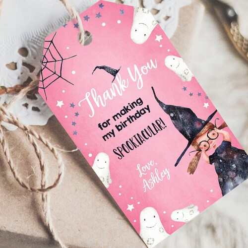 EDITABLE Halloween Gift Tags Halloween Birthday Party Favor | Etsy