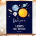 Editable Outer Space Birthday Welcome Sign 1st Birthday Boy Galaxy ...