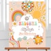 Editable Groovy Birthday Welcome Sign Floral Boho Birthday Welcome Sign ...