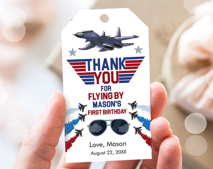 Fighter Jet Gift Tags Goodie Bag Tags DIY Instant Download - Etsy