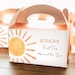Editable Sun Birthday Party Gable Box Favor Label Boho Sun Gift Box ...