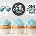 One Cool Dude Cupcake Toppers Favor Tags Boy 1st Birthday - Etsy