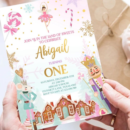 Editable Nutcracker Birthday Invitation Sugar Plum Fairy Etsy