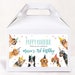 Editable Puppy Carrier Box Favor Label Puppy Birthday Favor Box Label ...