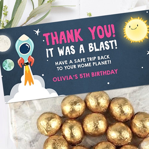 Editable Outer Space Favor Tags Astronaut Birthday Thank You - Etsy