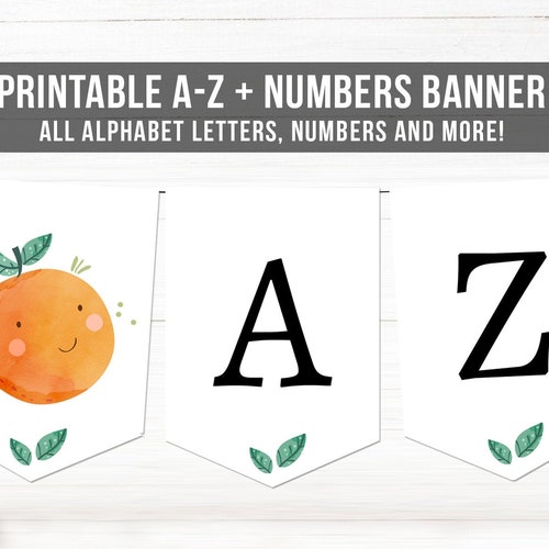 Birthday Banner A-Z Alphabet Numbers Banner First Happy - Etsy