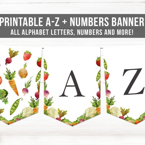 Farmers Market A-Z Banner Alphabet Numbers Banner Baby Shower - Etsy