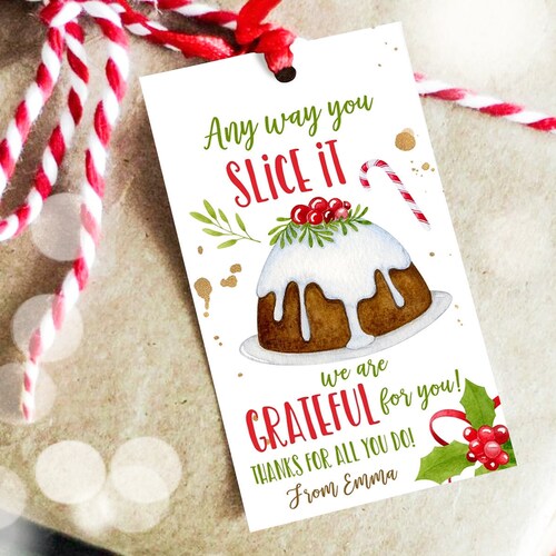 Editable Christmas Gift Tags Grateful Xmas Pie Tag Teacher | Etsy