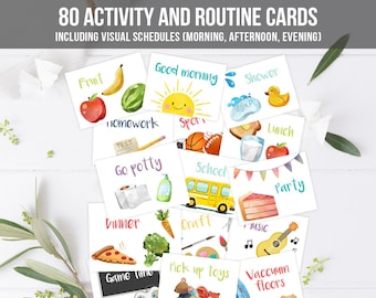 Visual Schedule Kids Daily Routine Chart 85 Cards Chores School ...