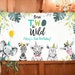 Editable Party Animals Birthday Backdrop Banner Safari Animals Boy Born ...