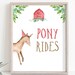 Pony Rides Sign Farm Animals Party Sign Farm Birthday Sign Zoo Barnyard ...