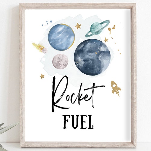 Rocket Fuel Astronaut Party Sign Outer Space Birthday Sign - Etsy