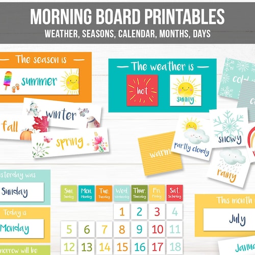 Morning Board Printable Activity Toddler Kids Homeschool - Etsy