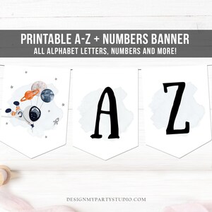 Space Alphabet Banner Letters A to Z Numbers Space Birthday Banner Boy ...