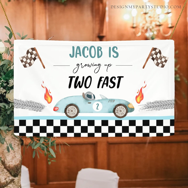 Two Fast Racing Backdrop - Etsy