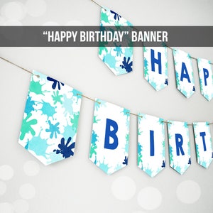 Happy Birthday Banner Splish Splash Birthday Banner Pool Party Decor ...