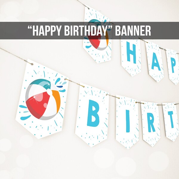 Pool Party Banner - Etsy