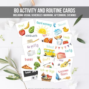 Visual Schedule Kids Daily Routine Chart 80 Cards Chores School ...