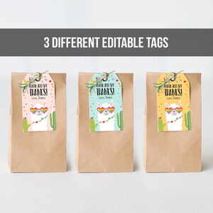 Editable Llama Favor Tags Whole Llama Fun Thank You Tags Llama Birthday ...
