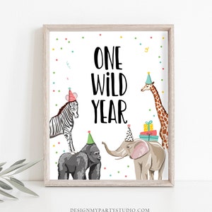 One Wild Year Birthday Sign Party Wild One First Birthday 1st Safari ...