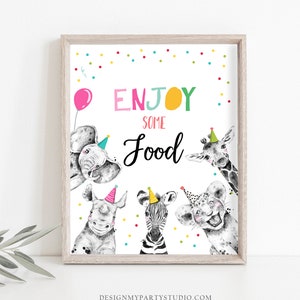 Enjoy Some Food Birthday Sign Party Food Table Bar Snacks Wild - Etsy
