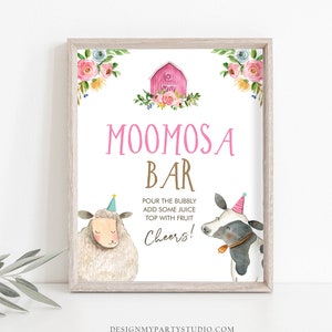 Moomosa Bar Farm Birthday Party Sign Mimosa Bar Sign Table Decor ...