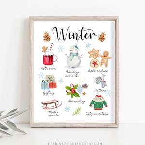 Winter Printable Wall Art Winter Decor Winter Print Homeschool ...