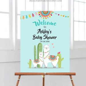 Editable Llama Welcome Sign Llama Baby Shower Welcome Baby Boy - Etsy