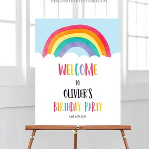 Editable Rainbow Welcome Sign Rainbow Birthday Party Sign | Etsy