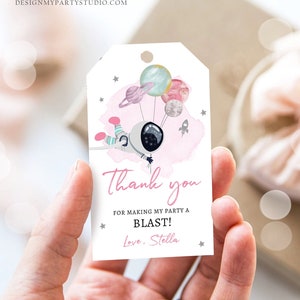 Editable Outer Space Favor Tags Space Birthday Thank You Label Galaxy ...