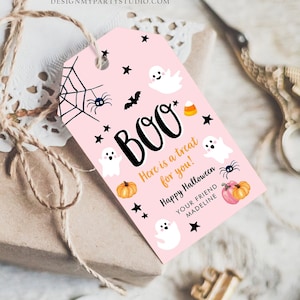 Editable Halloween Favor Tags Boo Gift Tags Costume Party Trick or ...