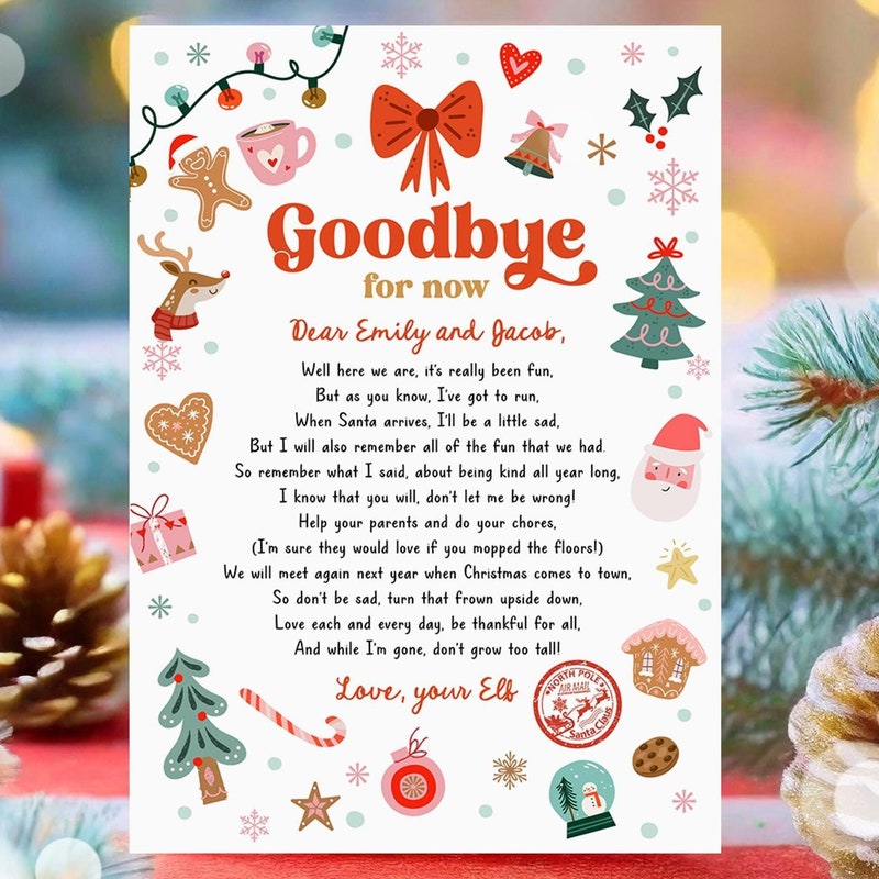 Elf Goodbye Letter 3 Elves - Etsy