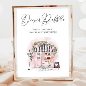 Diaper Raffle Game Sign Paris Baby Shower Game French Patisserie ...