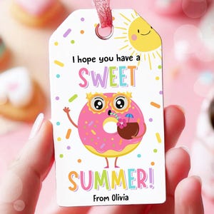 Editable Donut Sweet Summer Teacher Appreciation Tag End of Year Summer ...