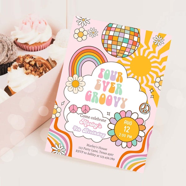 Four Ever Groovy Birthday - Etsy