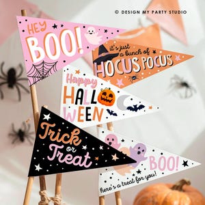 Printable Halloween Pennant Flags Halloween Gift Tag Boo Basket Flag ...