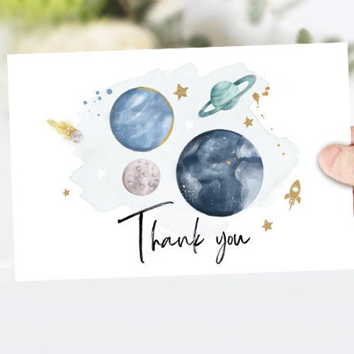 SPACE Thank You Card Instant Download Space Baby Shower - Etsy