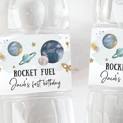 Editable Outer Space Water Bottle Labels Galaxy Party Decor - Etsy