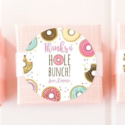 Editable Donut Favor Tags Tags Donut Birthday Donut Thank You - Etsy