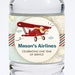 Editable Airplane Water Bottle Labels Jet Fuel Labels Boy Red Airplane ...