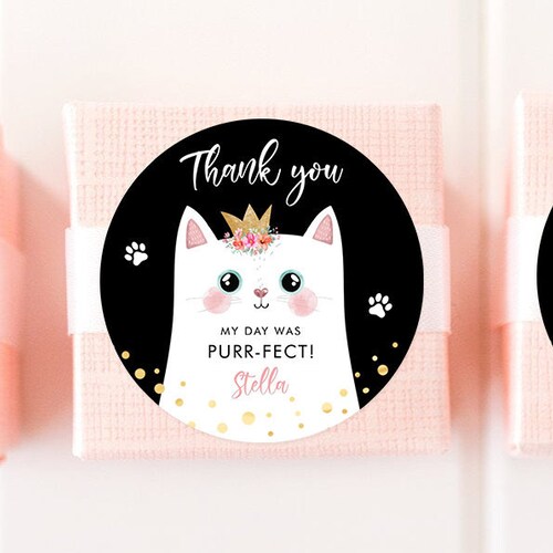 Kitten Birthday Cupcake Toppers Kitty Cat Birthday Favor Tags - Etsy
