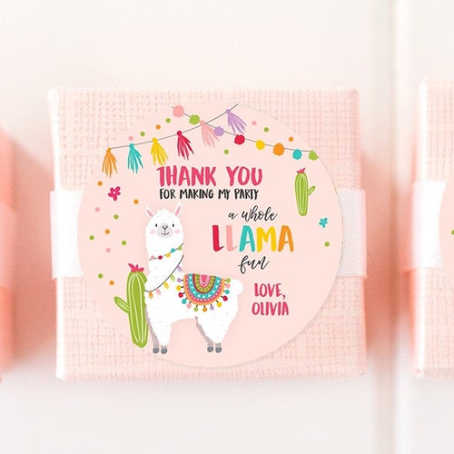 Editable Llama Favor Tags Llama Thank You Tags Fiesta Cactus - Etsy